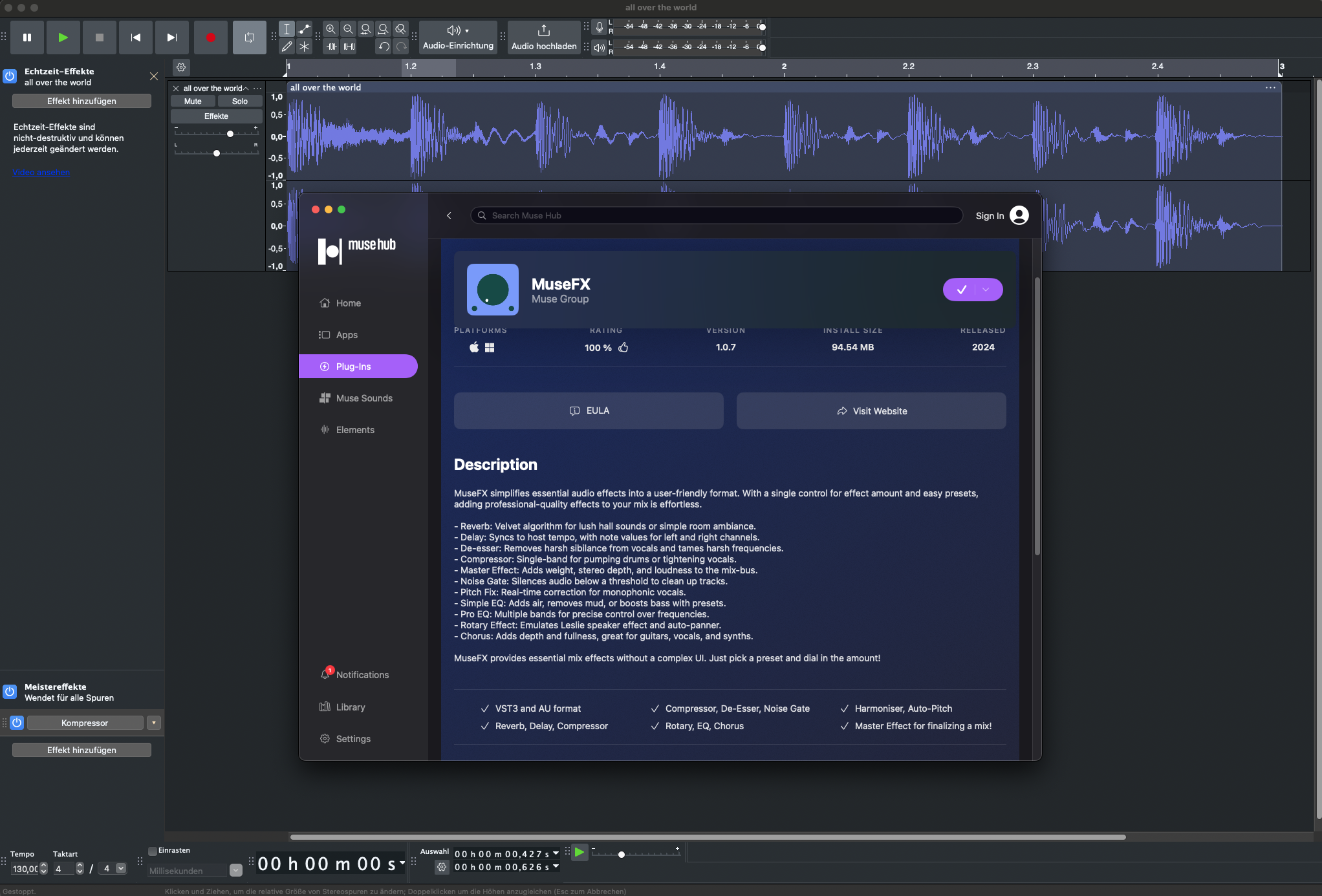 Audacity 3.6: Masterkanal, neue Effekte und Dark Mode