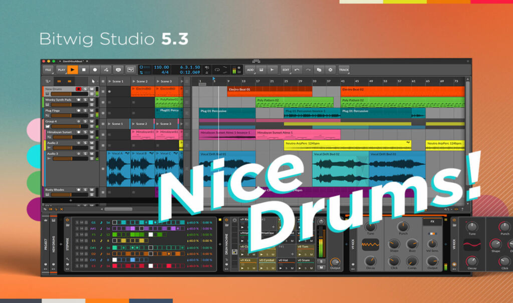 Bitwig 5.3: Neue Version der DAW mit neuen Drum Devices, Step Sequencer ...
